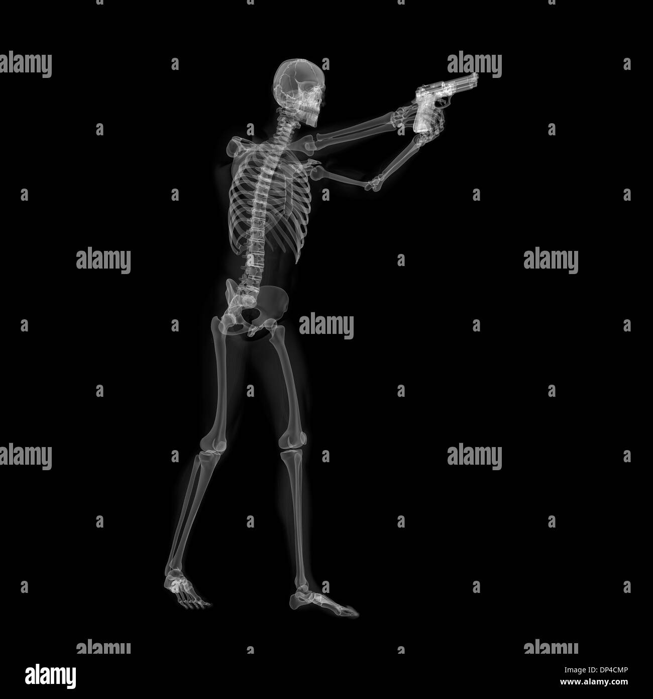 Skeleton with gun, artwork Stock Photo - Alamy