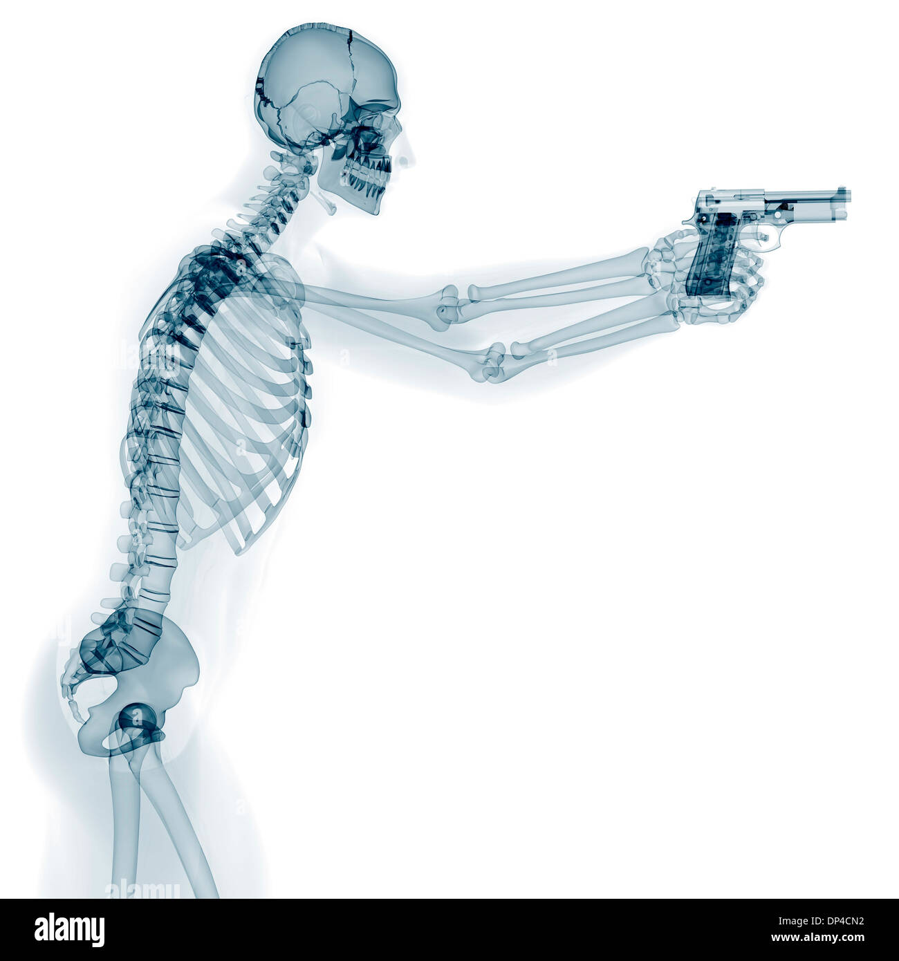 Skeleton with gun, artwork Stock Photo - Alamy