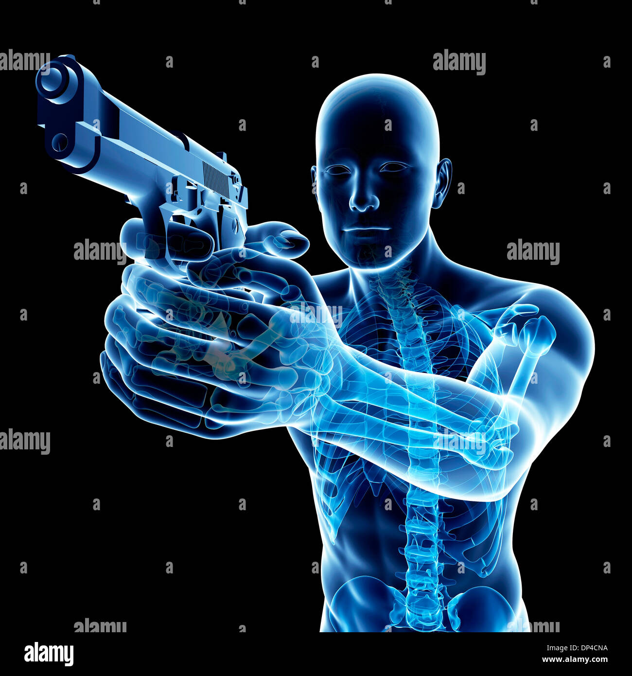 Man with gun, artwork Stock Photo - Alamy
