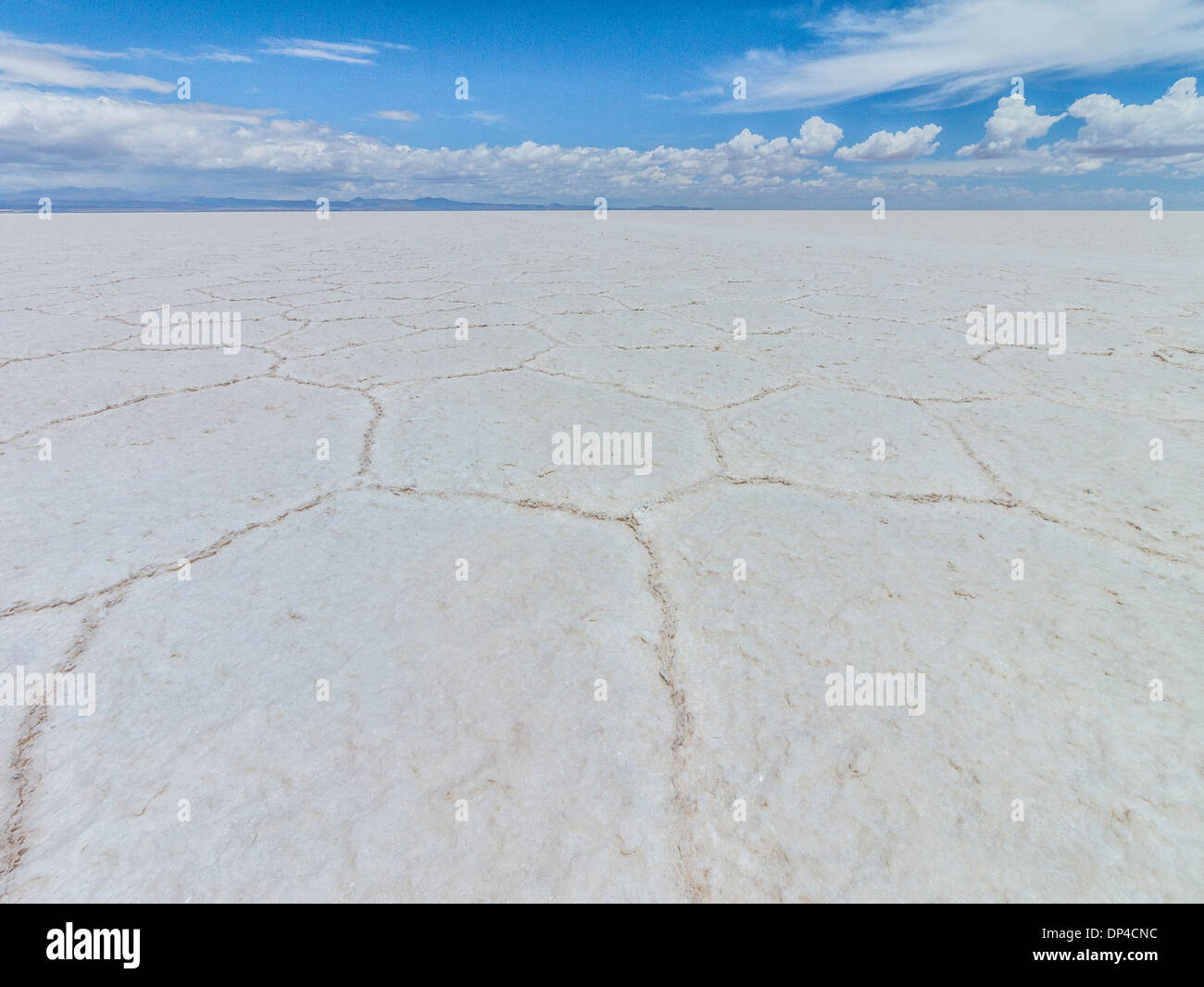 Hexagon shaped formations that comprise the Salar de Uyuni salt flats ...