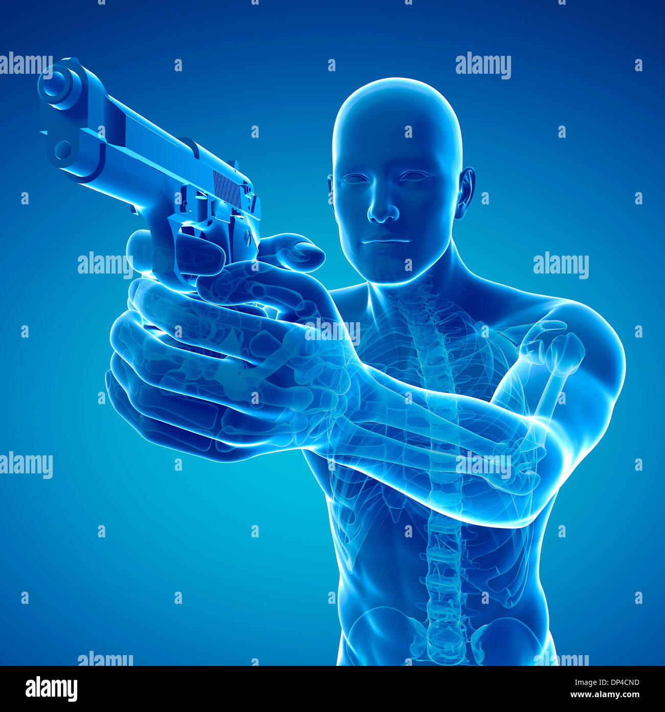 Man with gun, artwork Stock Photo - Alamy
