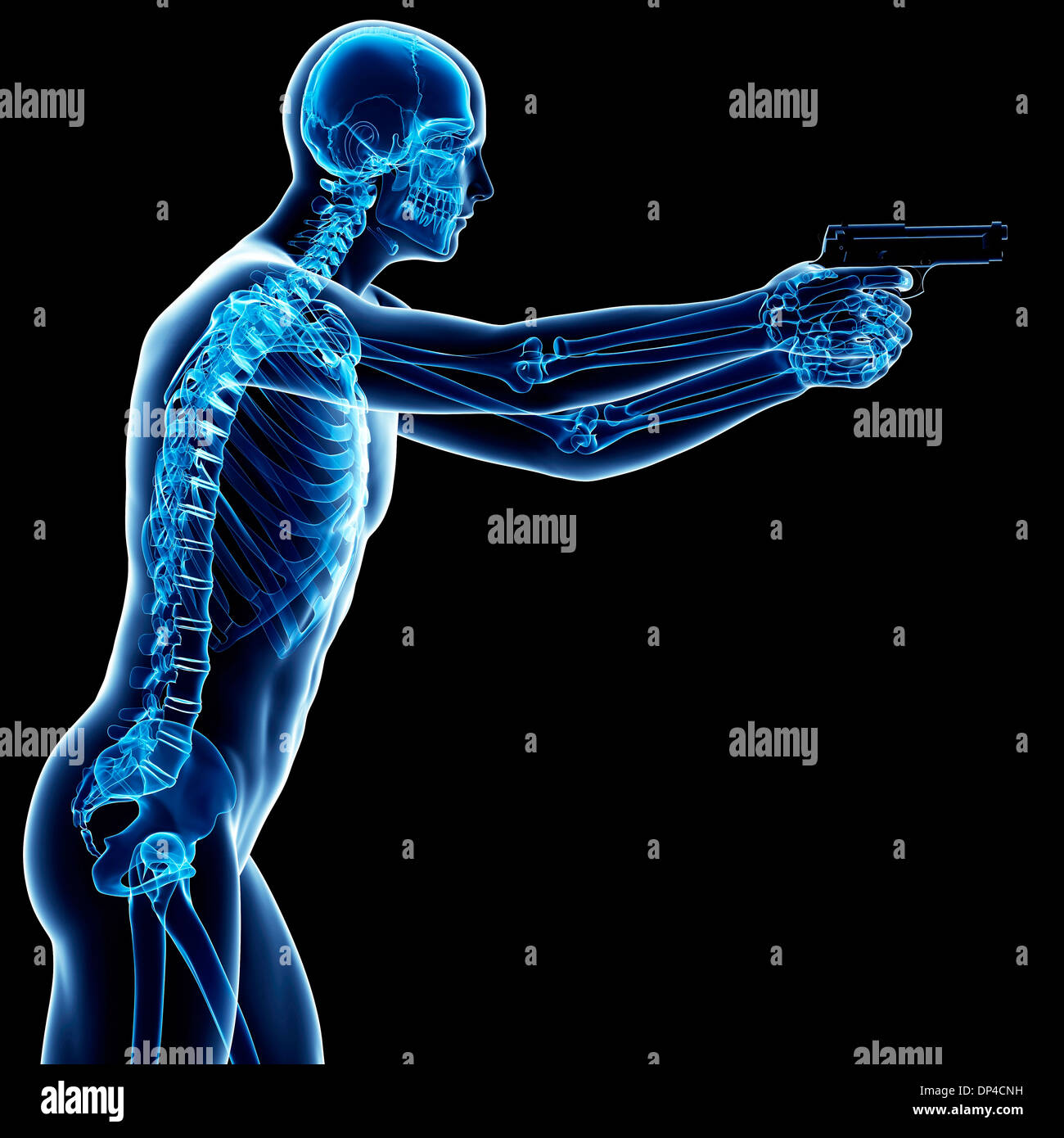Skeleton gun artwork hi-res stock photography and images - Alamy