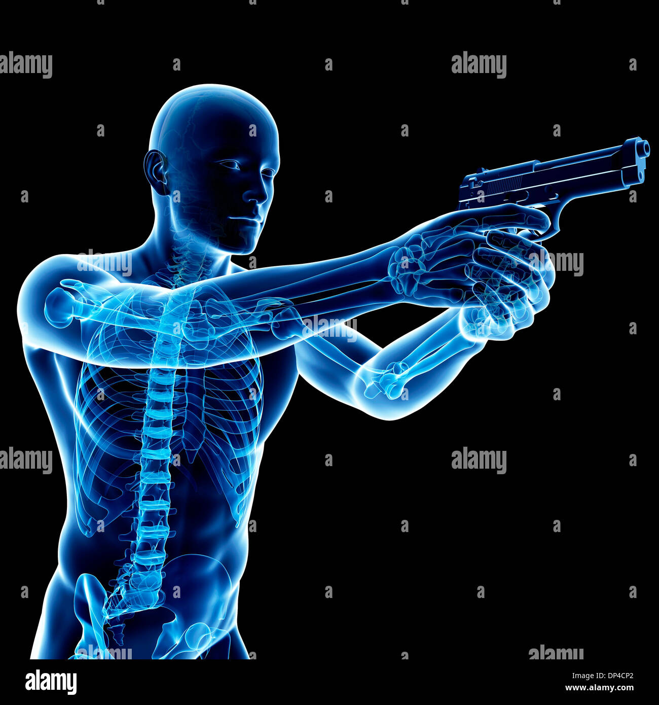 Skeleton gun artwork hi-res stock photography and images - Alamy