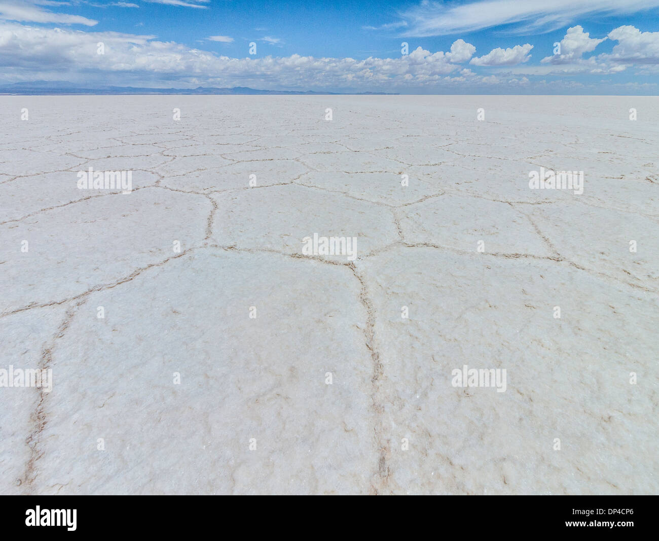 Hexagon shaped formations that comprise the Salar de Uyuni salt flats ...