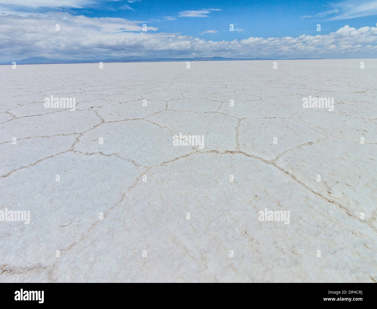 Hexagon shaped formations that comprise the Salar de Uyuni salt flats ...
