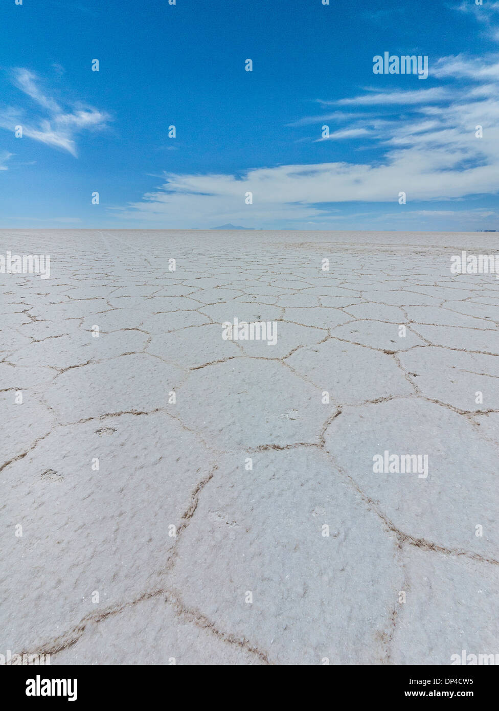 Hexagon shaped formations that comprise the Salar de Uyuni salt flats ...