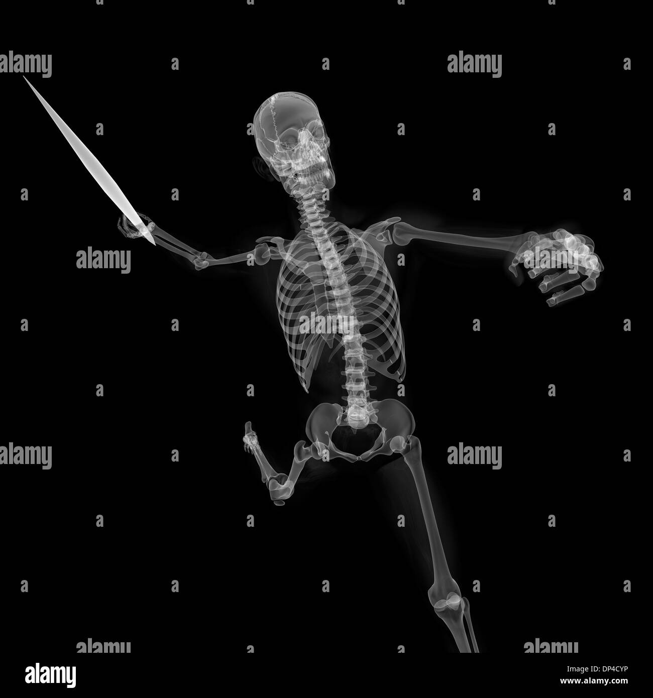 Skeleton throwing javelin, artwork Stock Photo - Alamy
