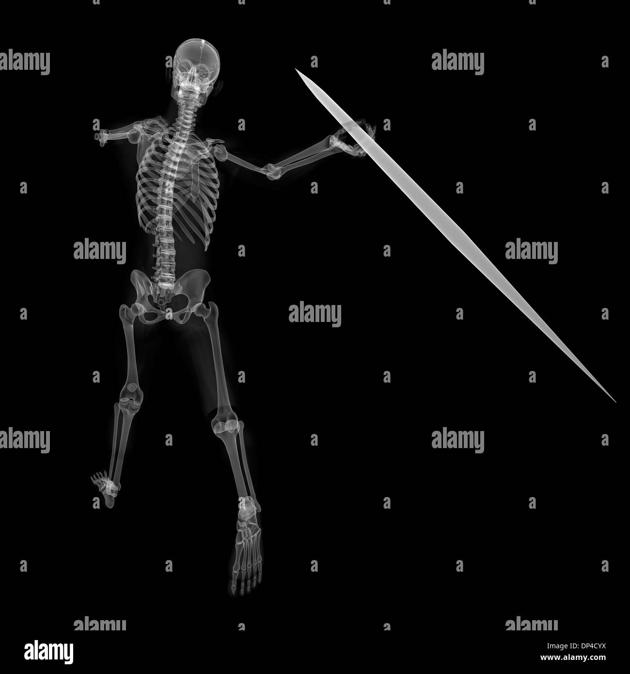 Skeleton throwing javelin, artwork Stock Photo - Alamy