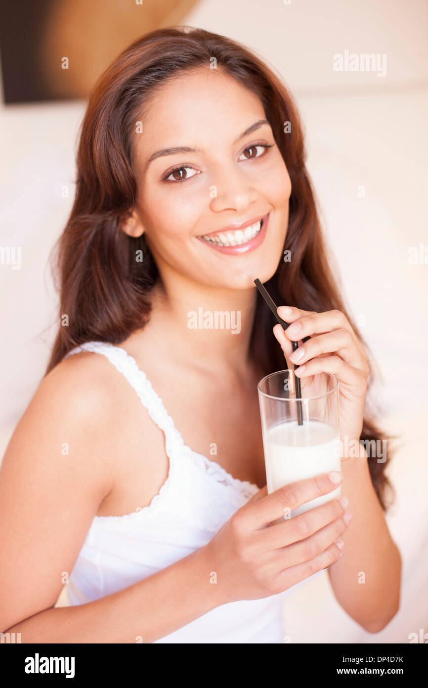 Woman drinking milk hi-res stock photography and images - Alamy