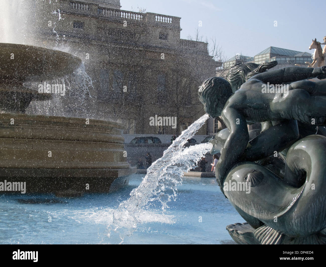 Fountain Trafalgar Square London England UK Stock Photo - Alamy