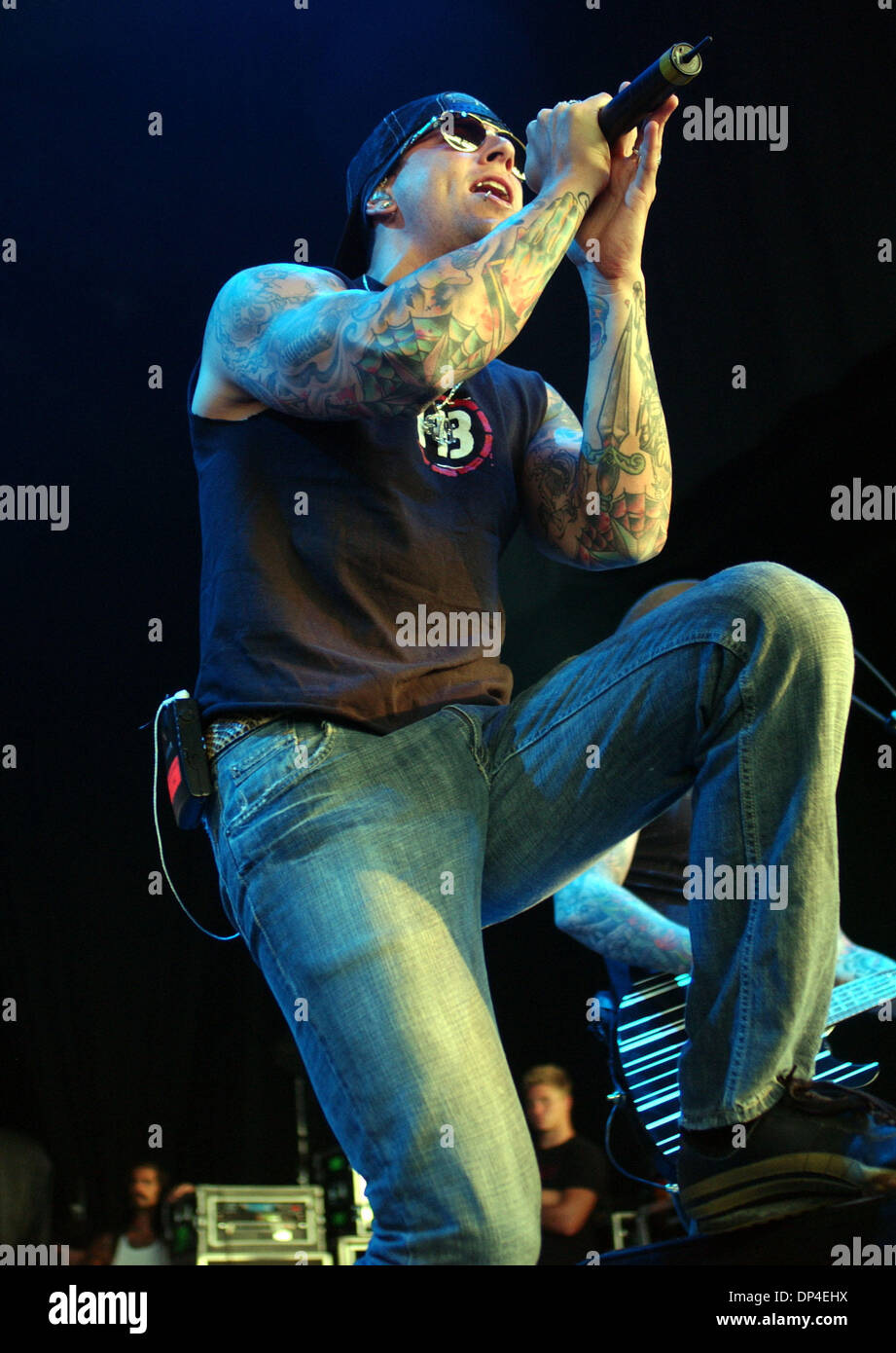 Aug 09, 2006; Raleigh, NC, USA; Lead singer M. SHADOWS of 'Avenged ...