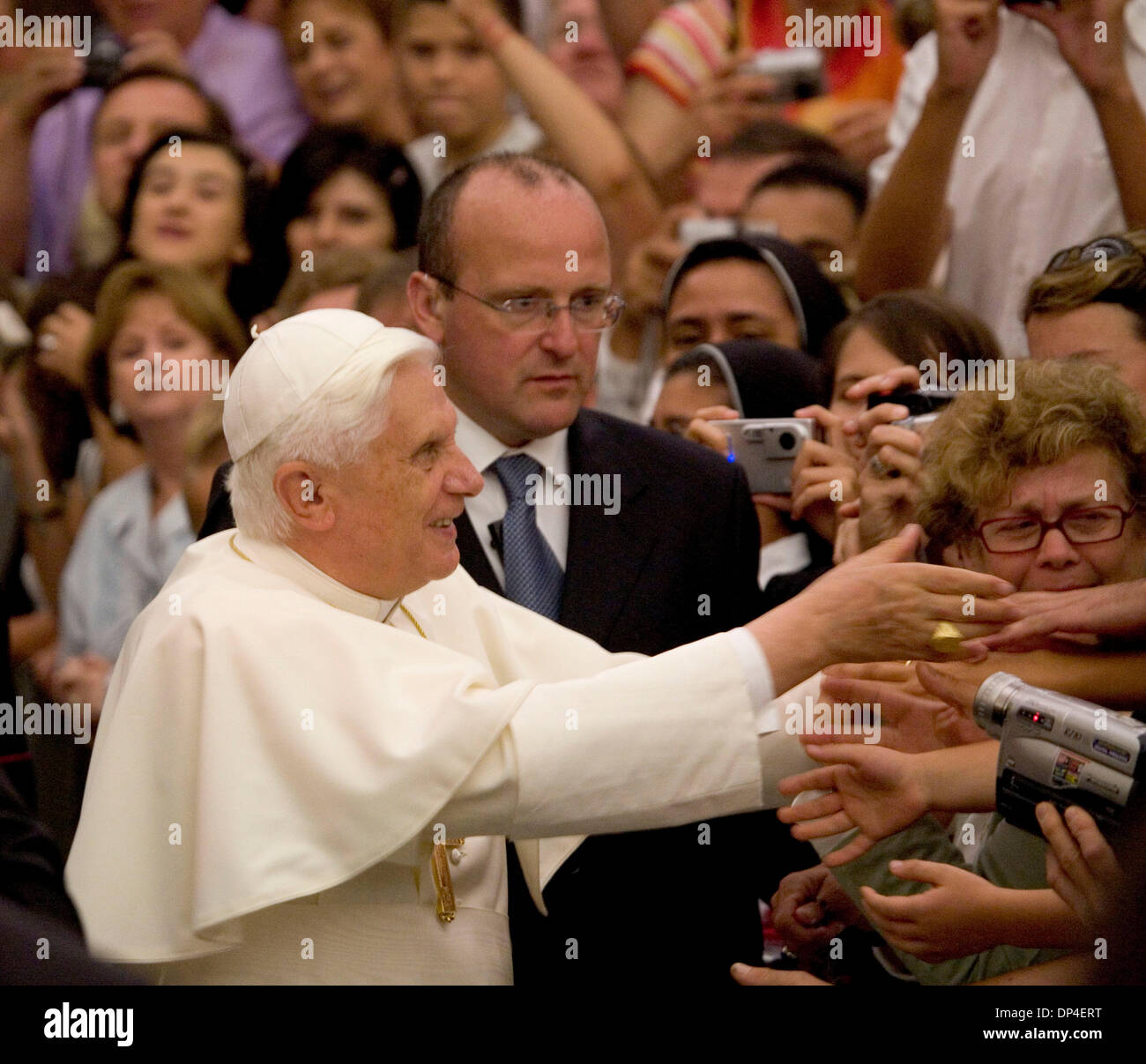 Aug 09, 2006; Rome, Vatican, ITALY; POPE BENEDICT XVI is greated by ...