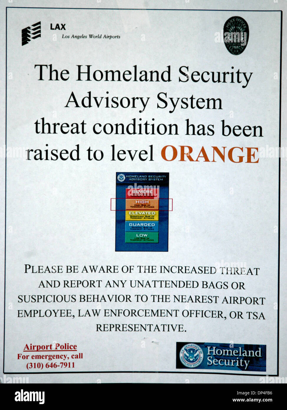 National security level orange hi-res stock photography and images - Alamy