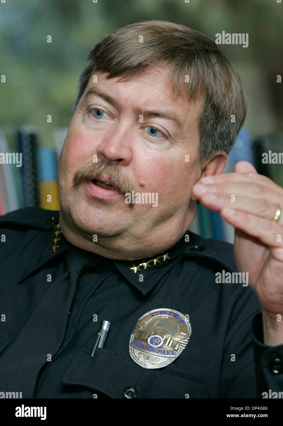 Aug 12, 2006; Escondido, CA, USA; Portrait of JIM MAHER, Escondido's ...
