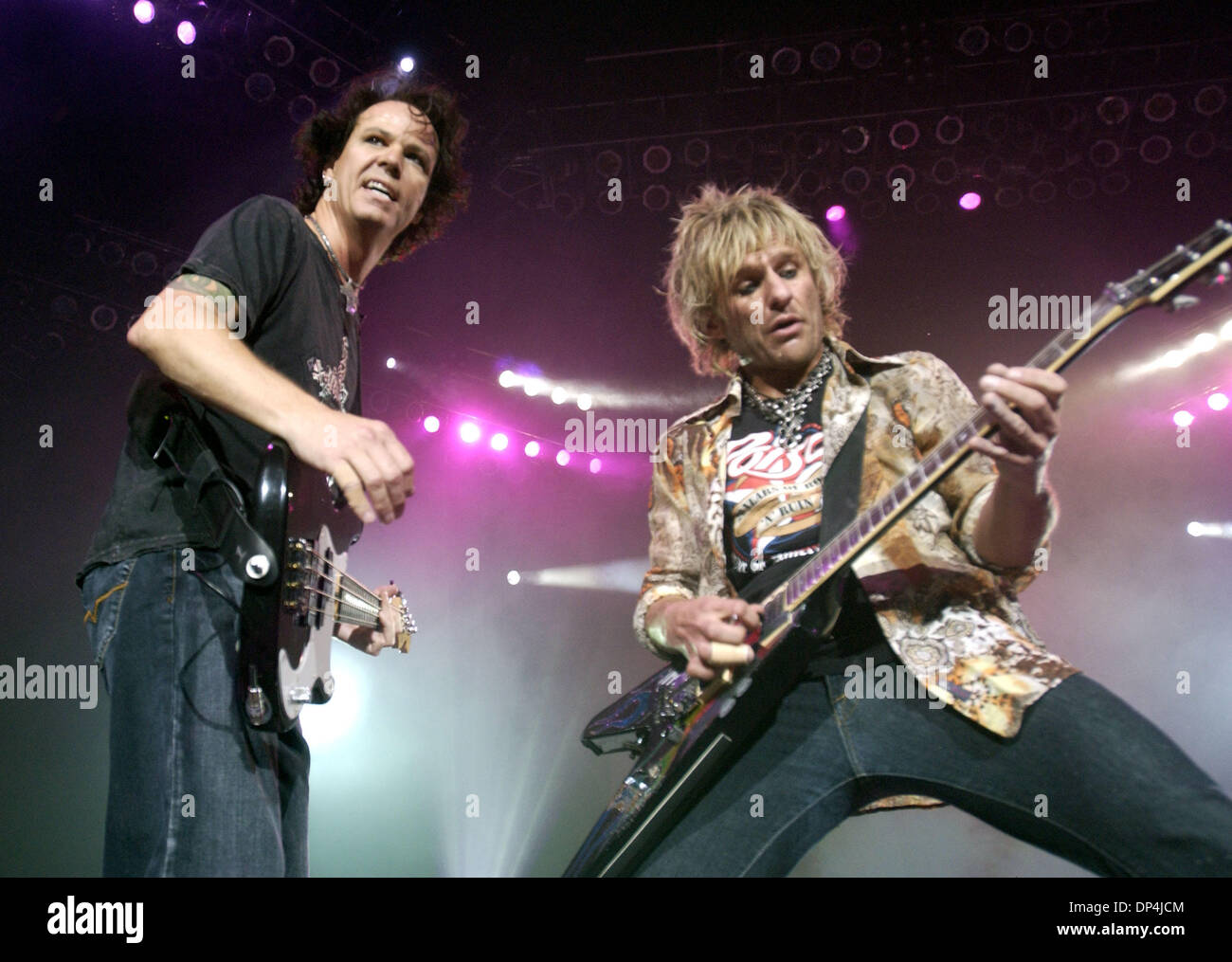 Aug 15, 2006; Raleigh, NC, USA; Guitarist CC DEVILLE (R) and bass ...