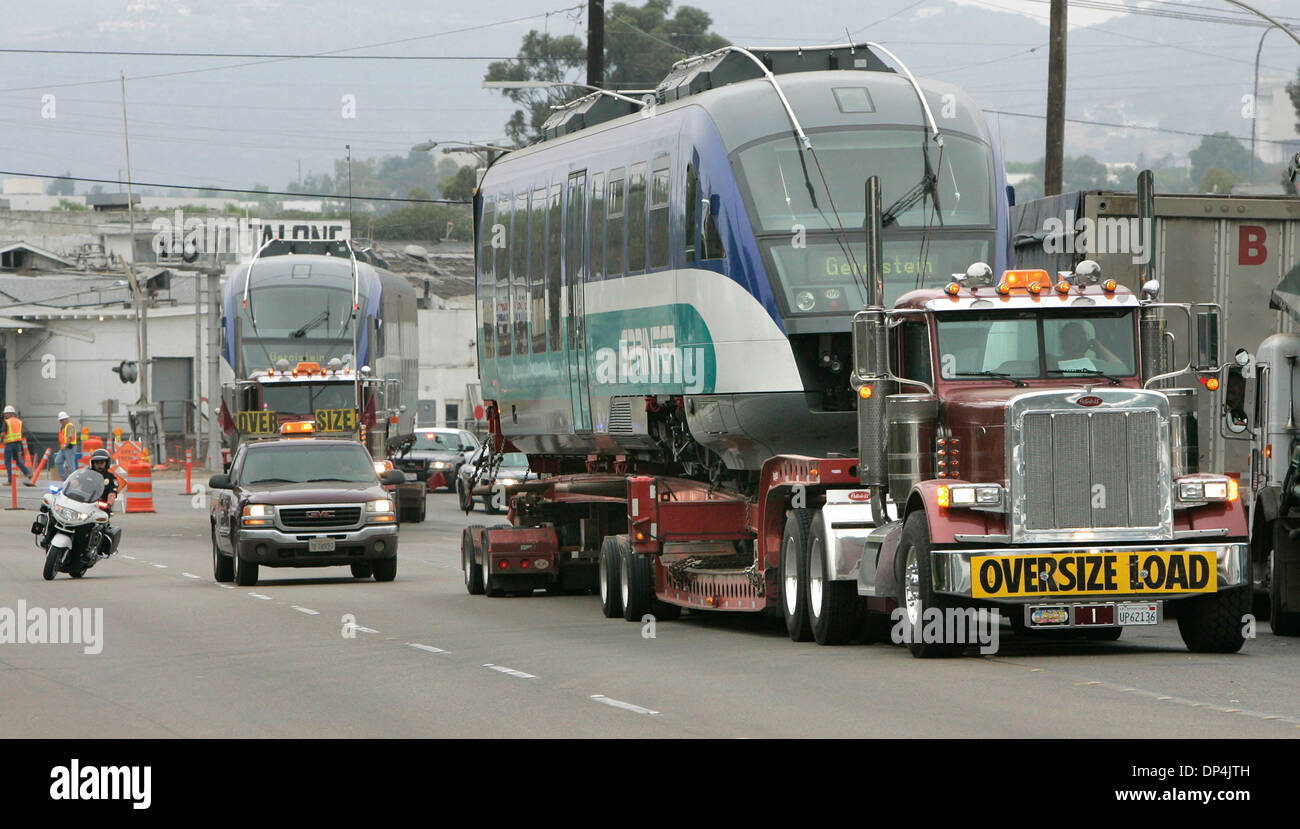 Aug 15, 2006; Escondido, CA, USA; The first Sprinter train cars, being ...