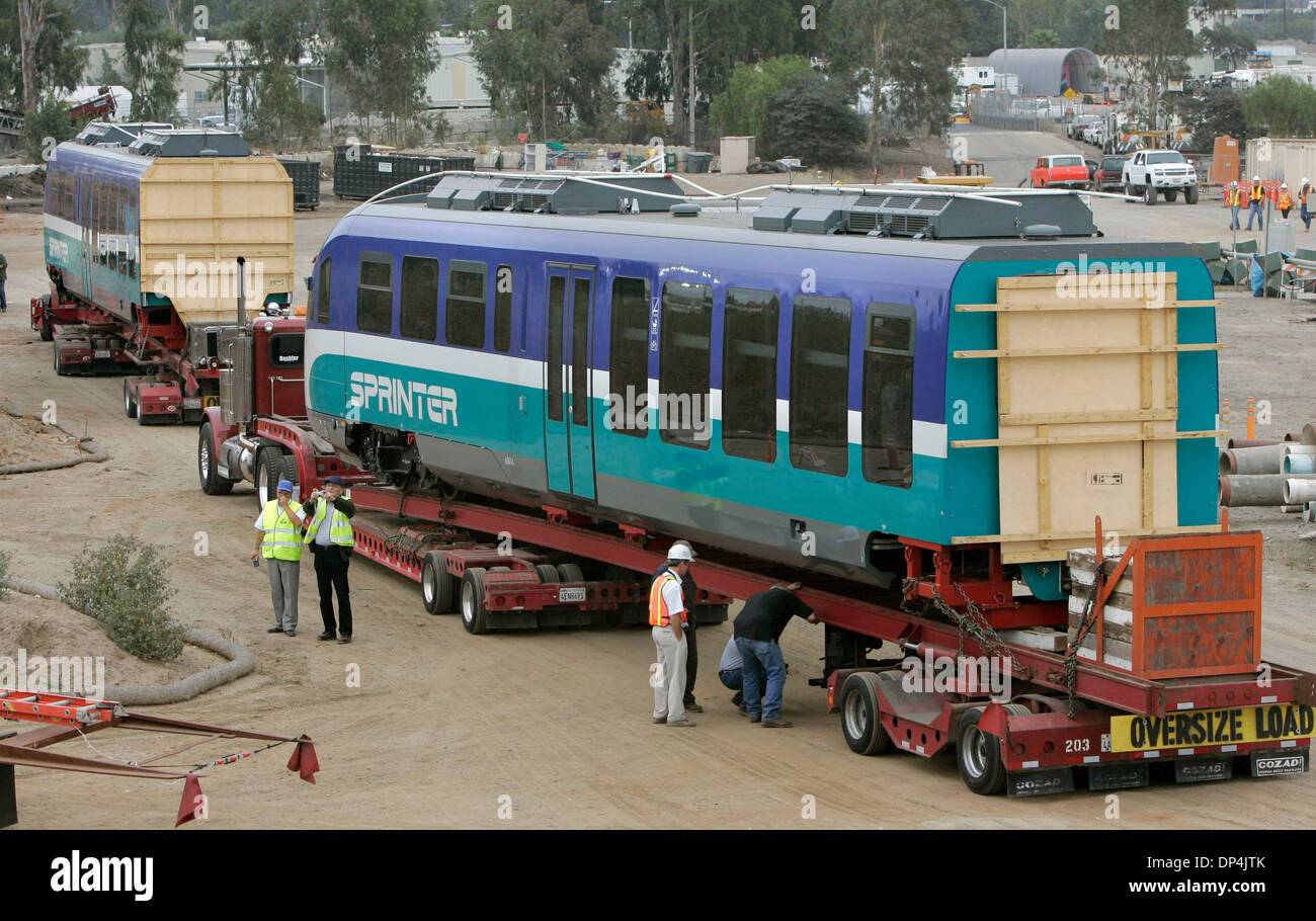 Aug 15, 2006; Escondido, CA, USA; The first two Sprinter train cars ...