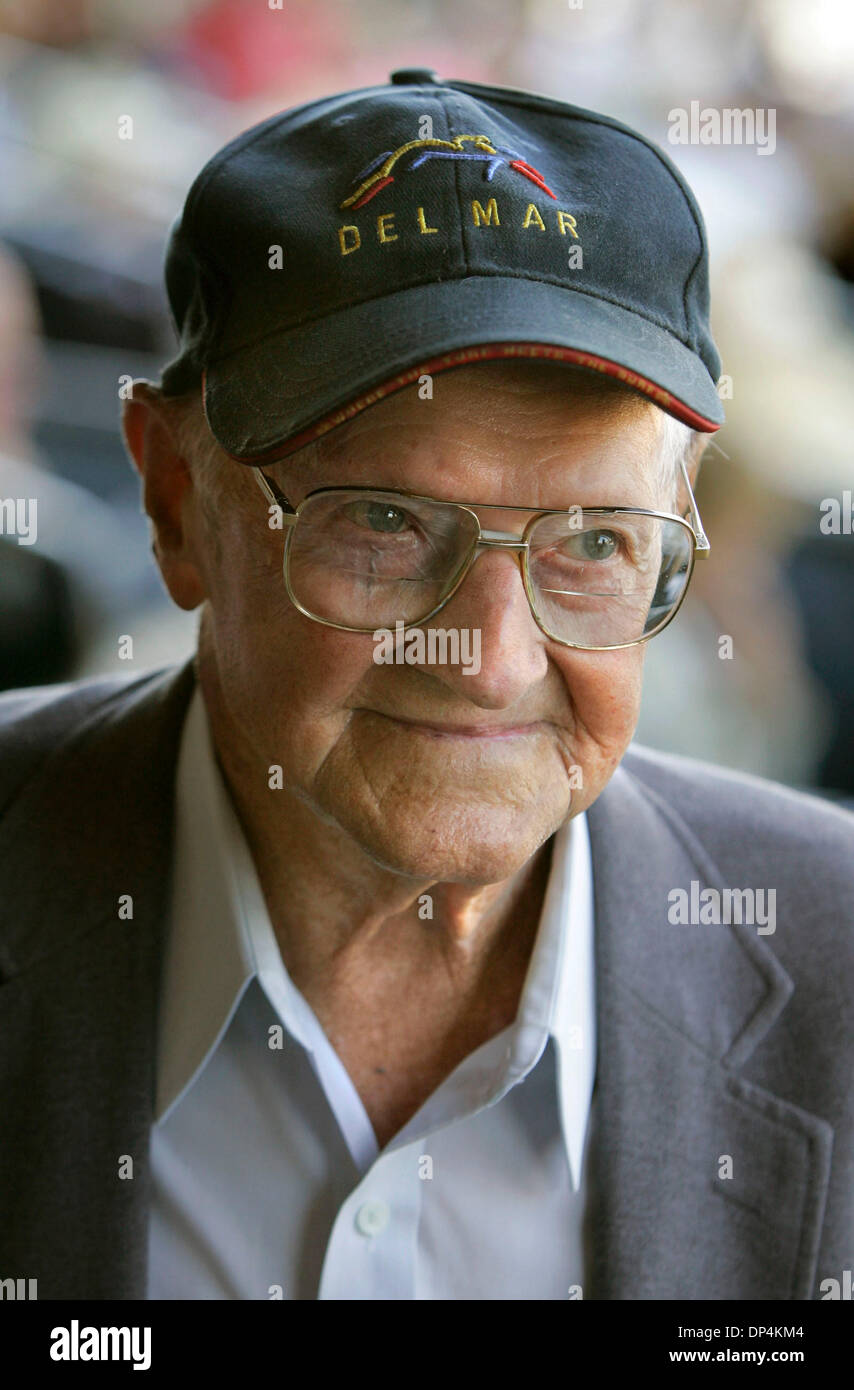 Aug 16, 2006; Del Mar, California, USA; 93 year old EARLY NEFF smiles ...