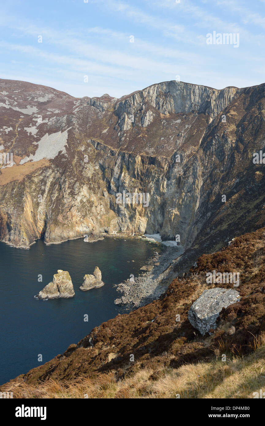 highest sea cliffs in Europe Slieve League Donegal Ireland Stock Photo ...