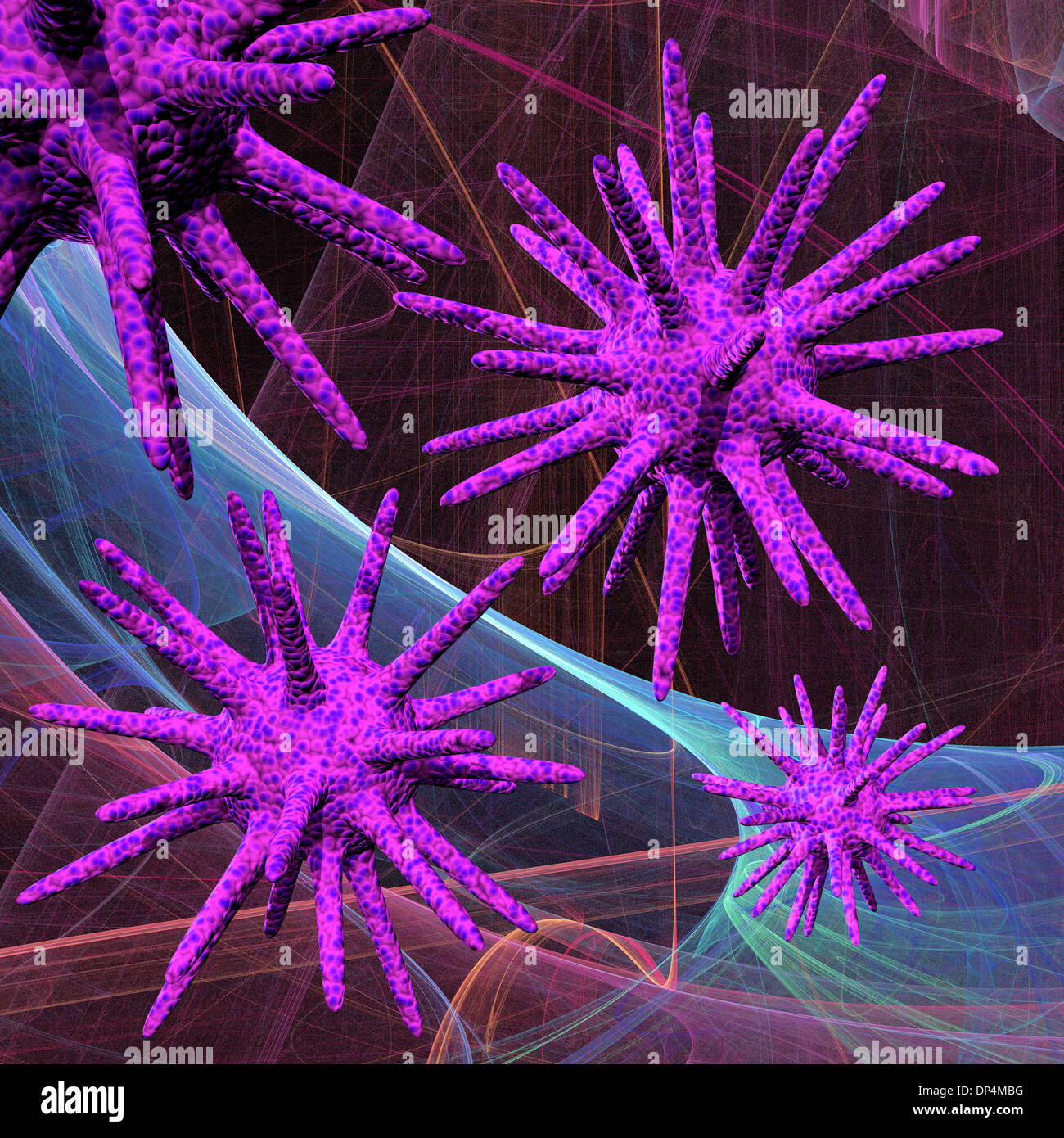 Virus particles, artwork Stock Photo - Alamy