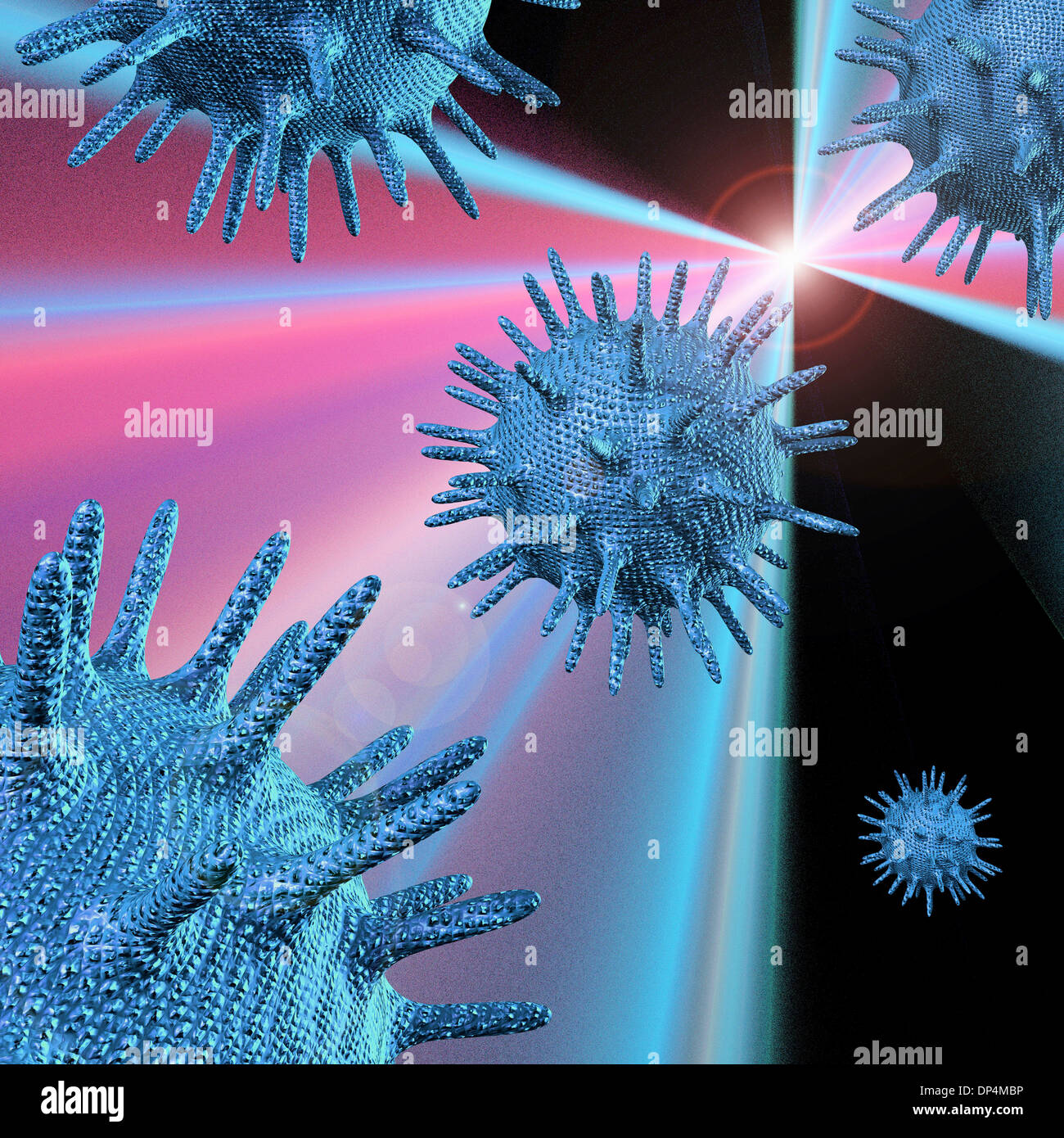 Virus particles, artwork Stock Photo - Alamy