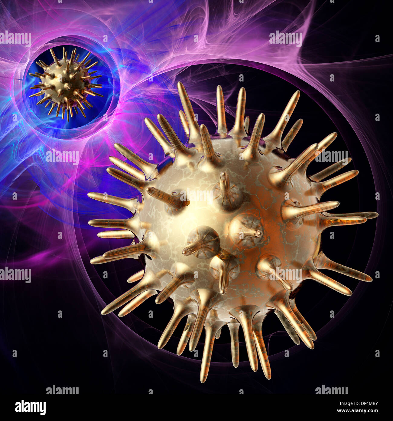 Virus particles, artwork Stock Photo - Alamy