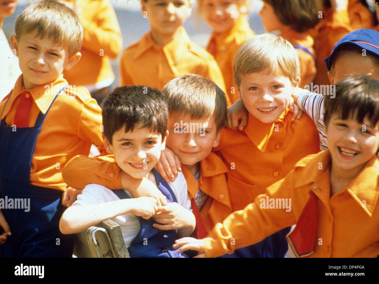 Aug 21, 2006; Bucharest, ROMANIA; Romanian schoolchildren poses for a ...