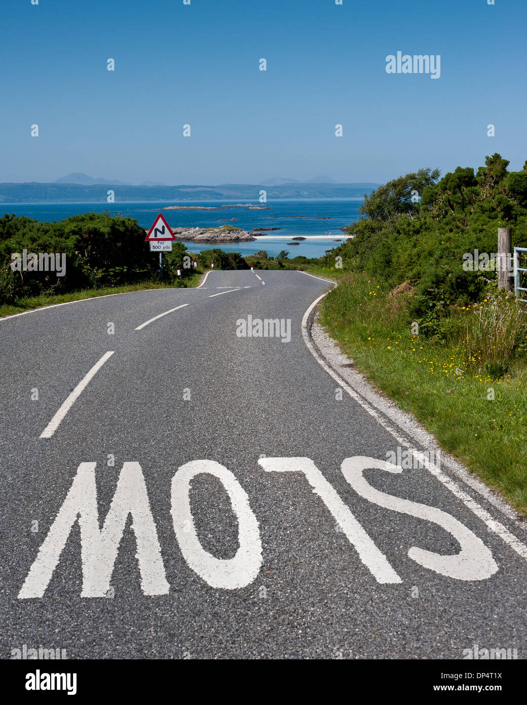 An empty road on the west coast of Scotland during summer Stock Photo ...