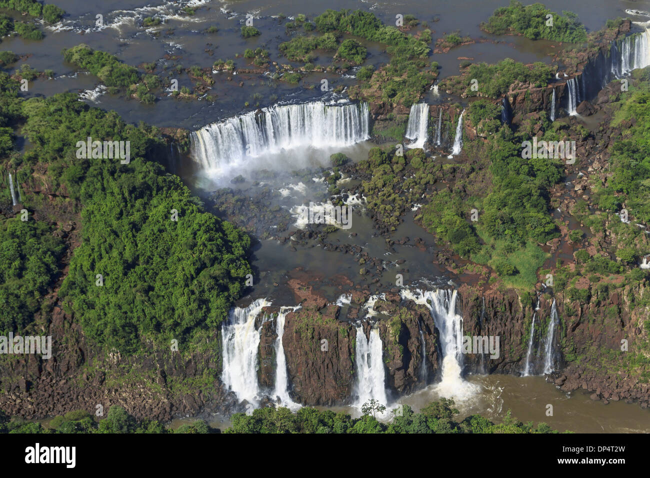 Aerial View Iguazu Falls Waterfalls High Resolution Stock Photography ...