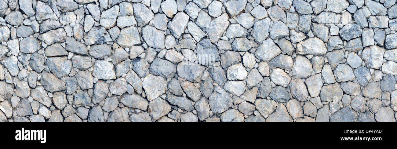 Panorama of stone wall background and texture Stock Photo - Alamy