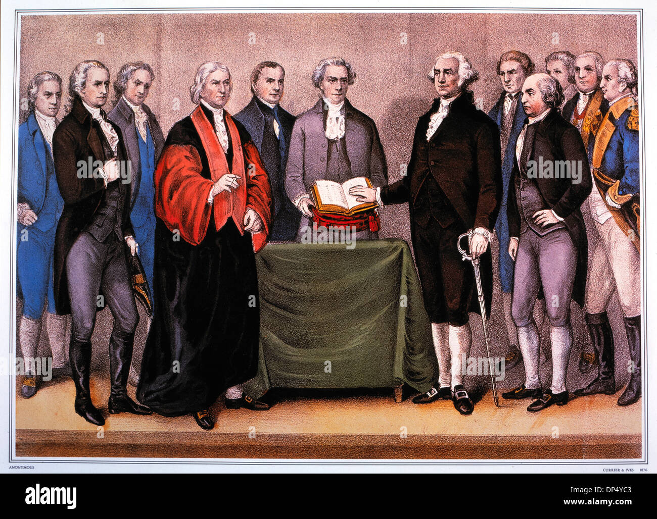 The Inauguration of George Washington, 1789, Lithograph, Currier & Ives ...