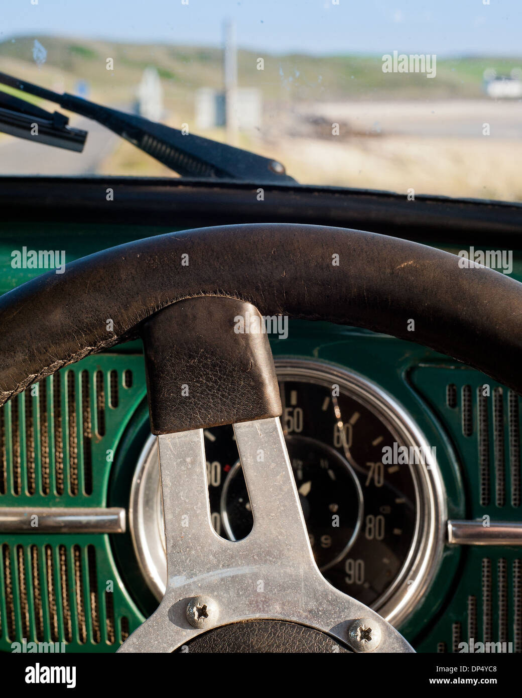 close up view of vintage VW beetle dashboard POV Stock Photo - Alamy