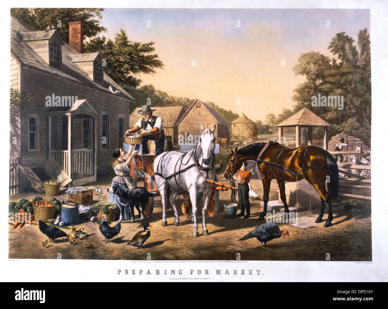 1850s preparing market currier ives hi-res stock photography and images ...