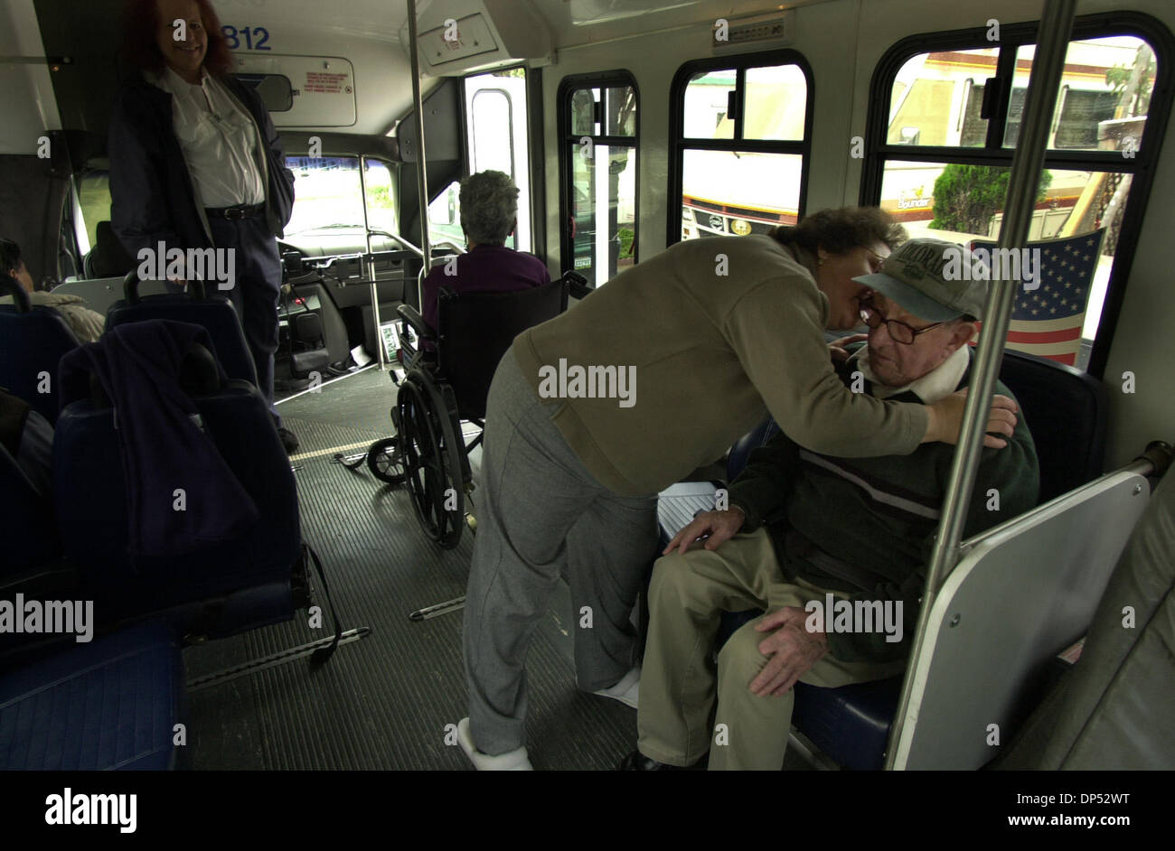 (Published 03/30/2003, B-7) Celia Medina kisses her father goodbye ...