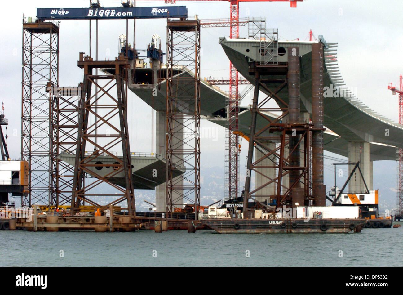 Aug 29, 2006; Oakland, CA, USA; A 1750 ton steel box girder bridge ...