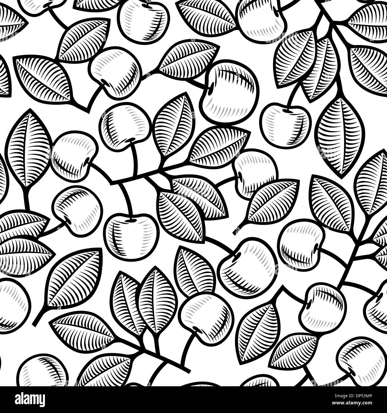 Seamless texture cherry Black and White Stock Photos & Images - Alamy