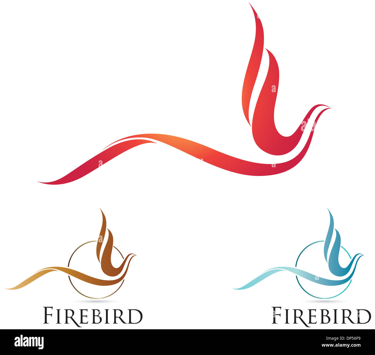 Vector firebird icons with 3 color options Stock Photo - Alamy