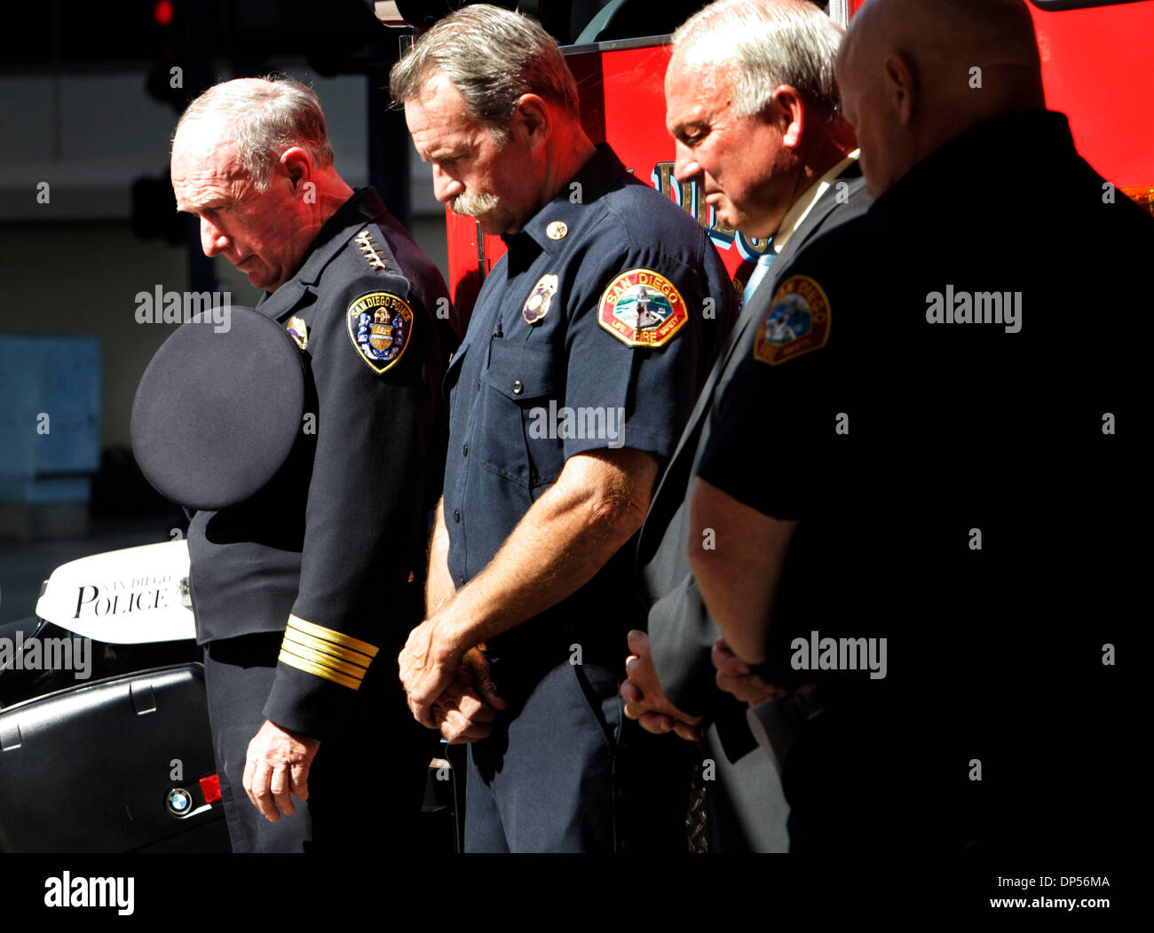 Sep 05, 2006; San Diego, CA, USA; San Diego officials bow their head ...