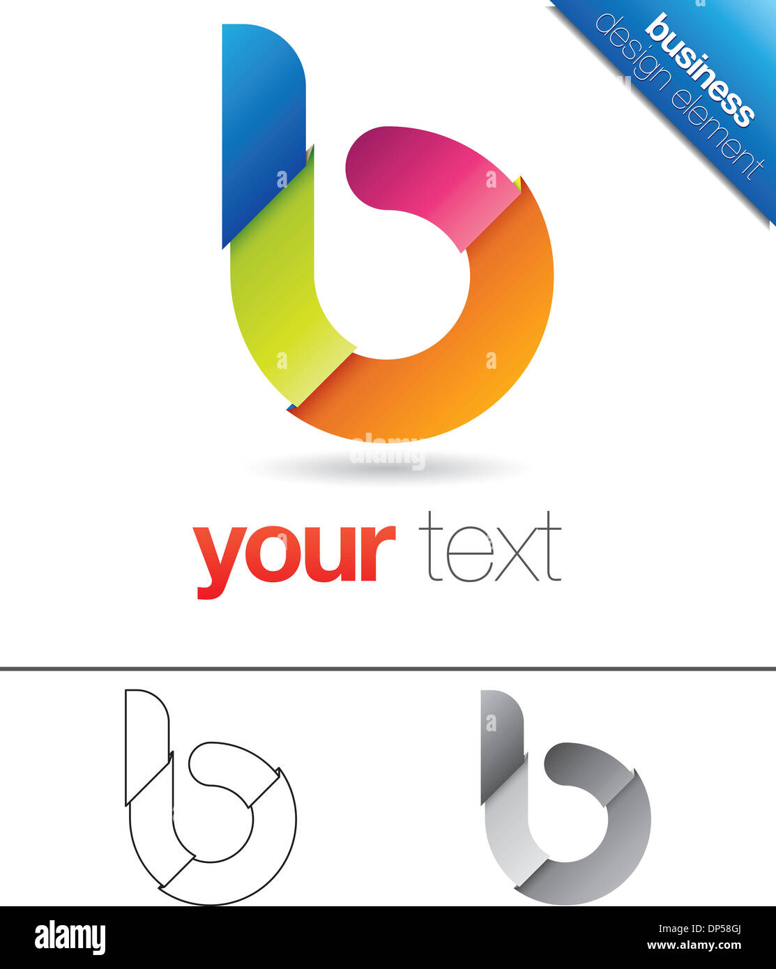 Modern vector design element with the letter b in lower case Stock ...
