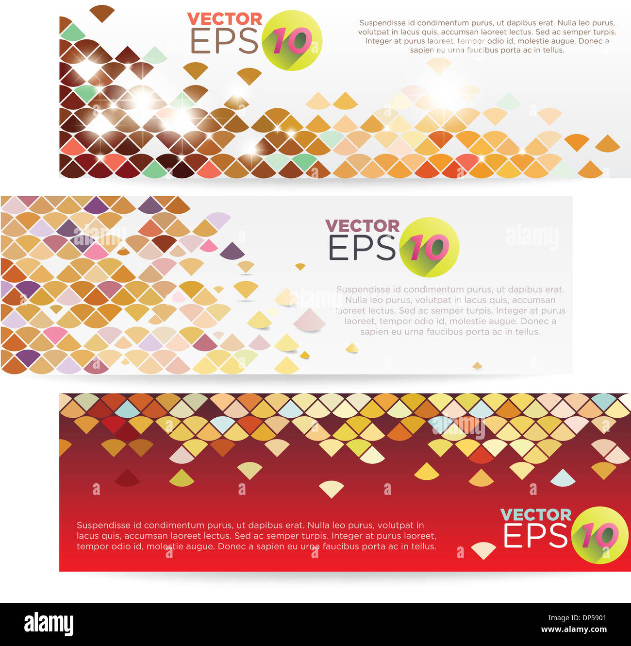 Colorful trendy banner set with modern and flashy pattern Stock Photo ...