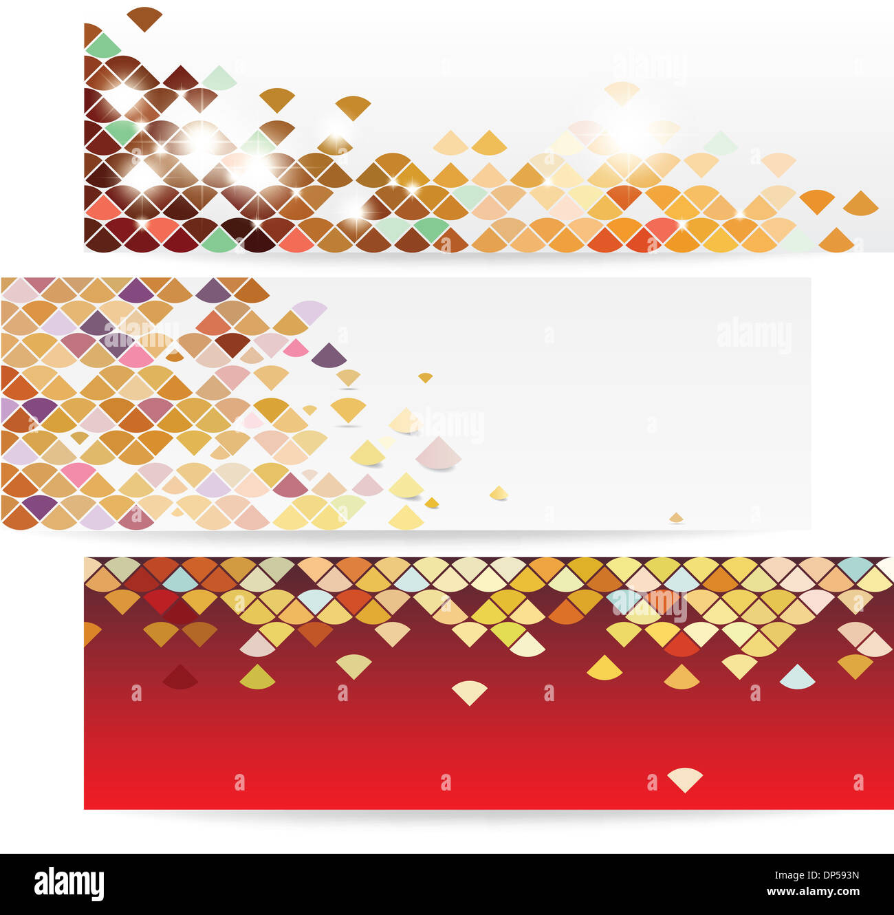 Colorful trendy banner set with modern and flashy pattern Stock Photo ...