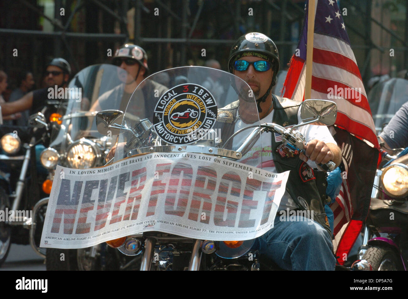 Sep 09, 2006; Manhattan, NY, USA; Sal Coffi, a member of the IBEW Local ...