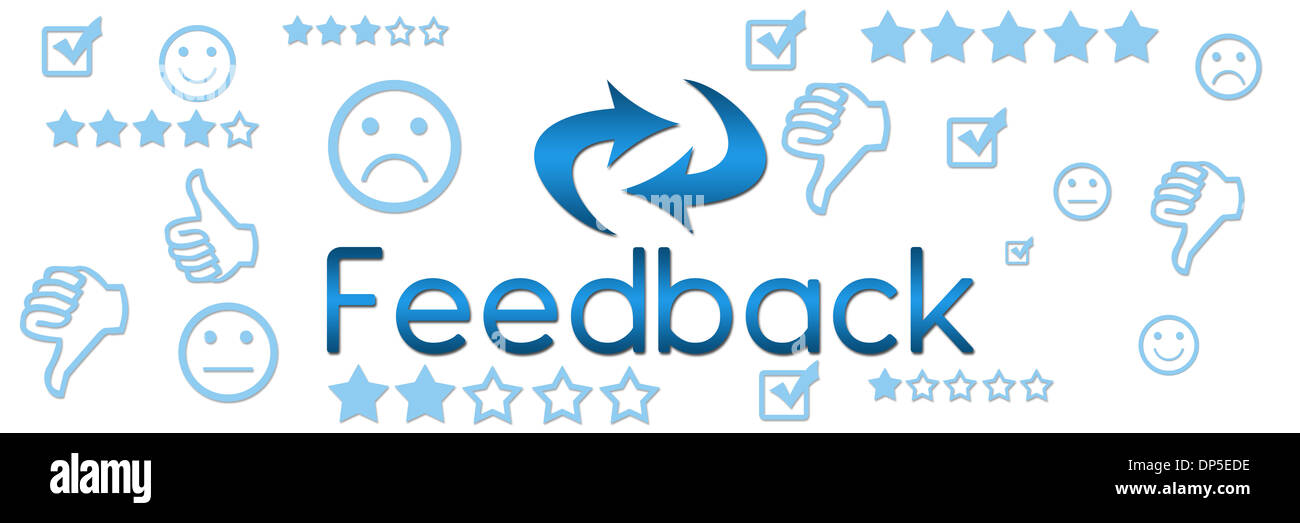 Feedback with Symbols - Blue Stock Photo - Alamy