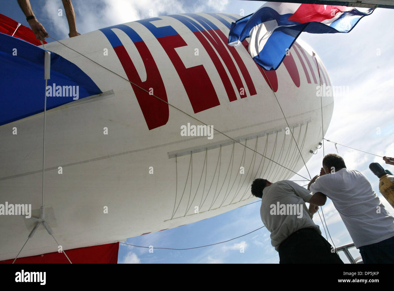 Sep 16, 2006; Key West, FL, USA; A blimp displaying the word ...