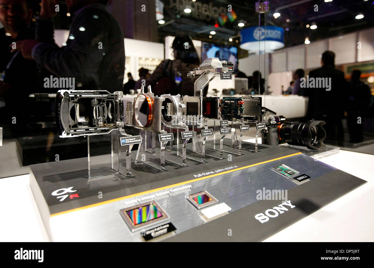 Las Vegas. 7th Jan, 2014. A cross-section model of a full-frame ...