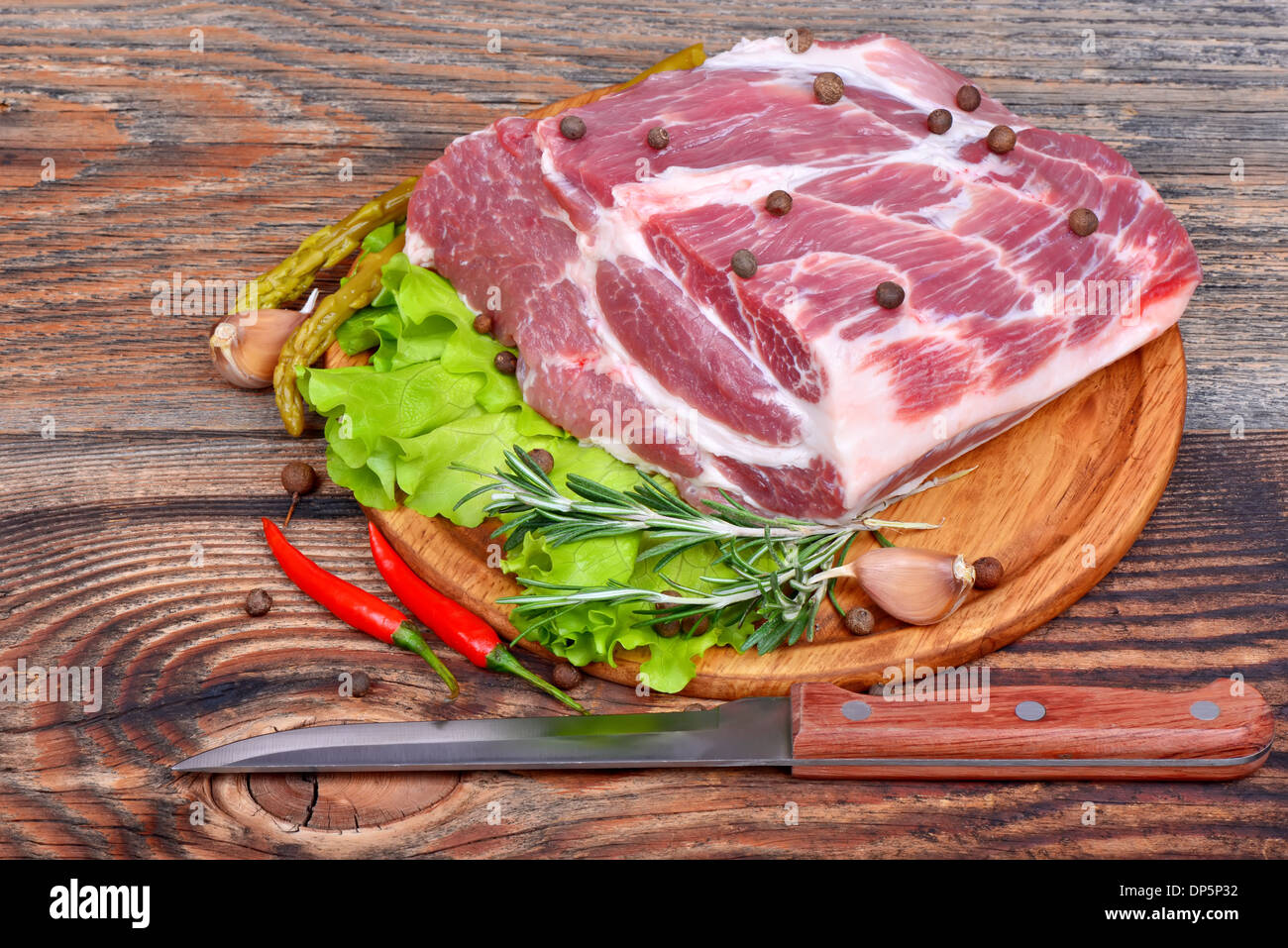Pork shank on wooden board hi-res stock photography and images - Alamy