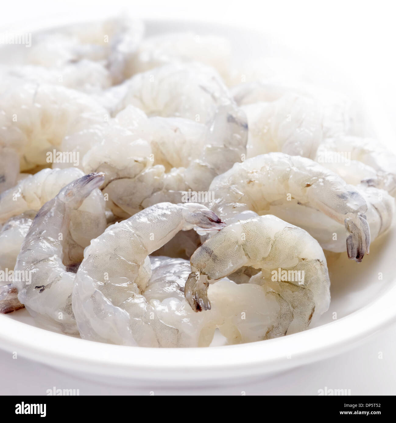 raw prawns in a white bowl without a marinate Stock Photo - Alamy