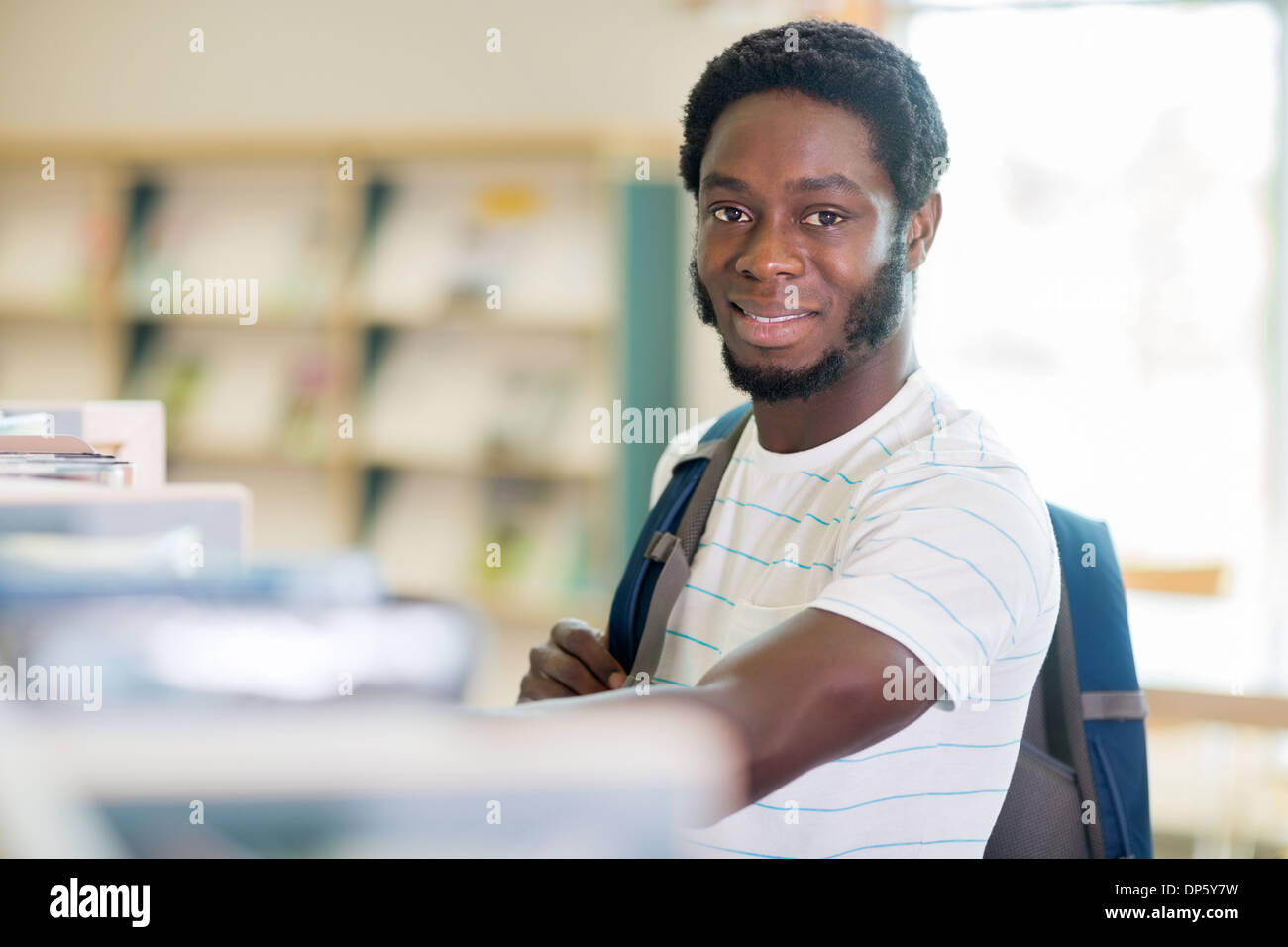African American Student In Library Stock Photo - Alamy