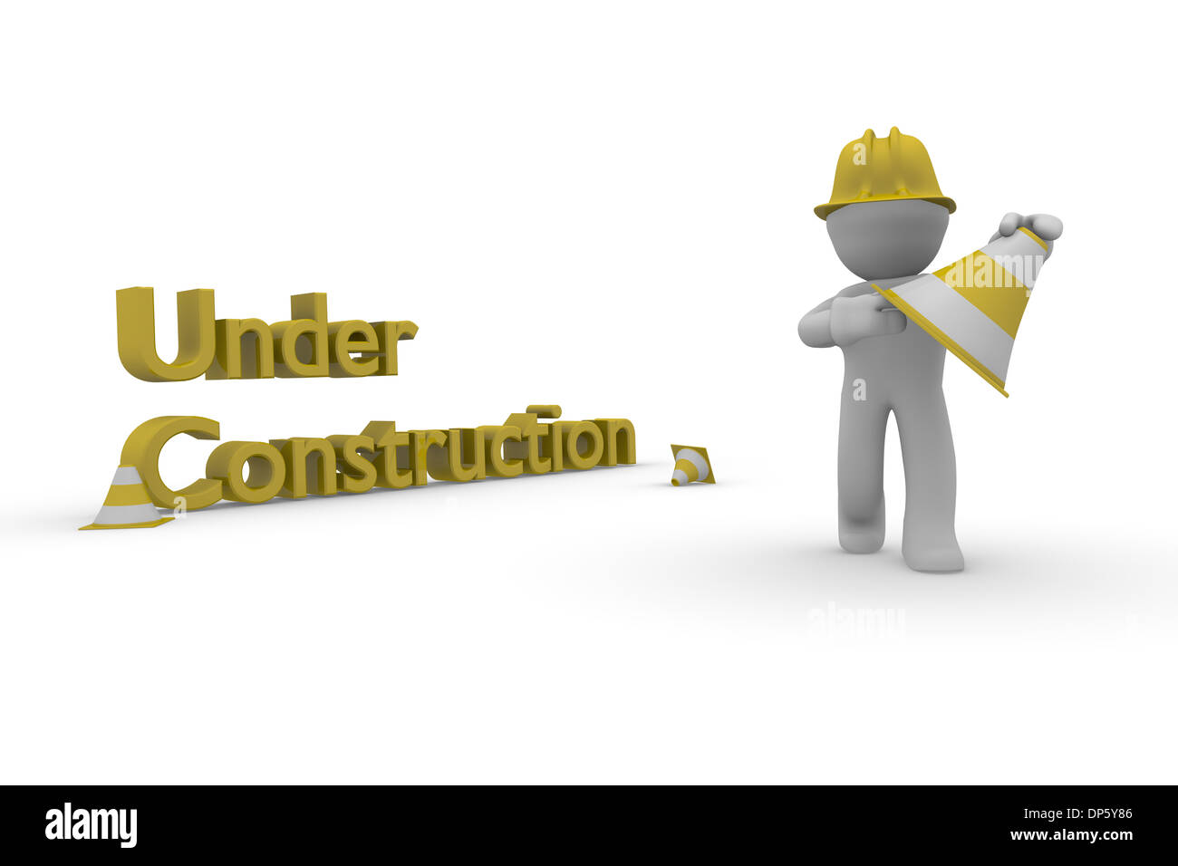 3d white people under construction Cut Out Stock Images & Pictures - Alamy