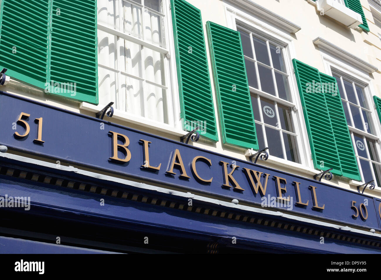 Famous Blackwell's Bookshop on Broad Street in Oxford. England Stock ...